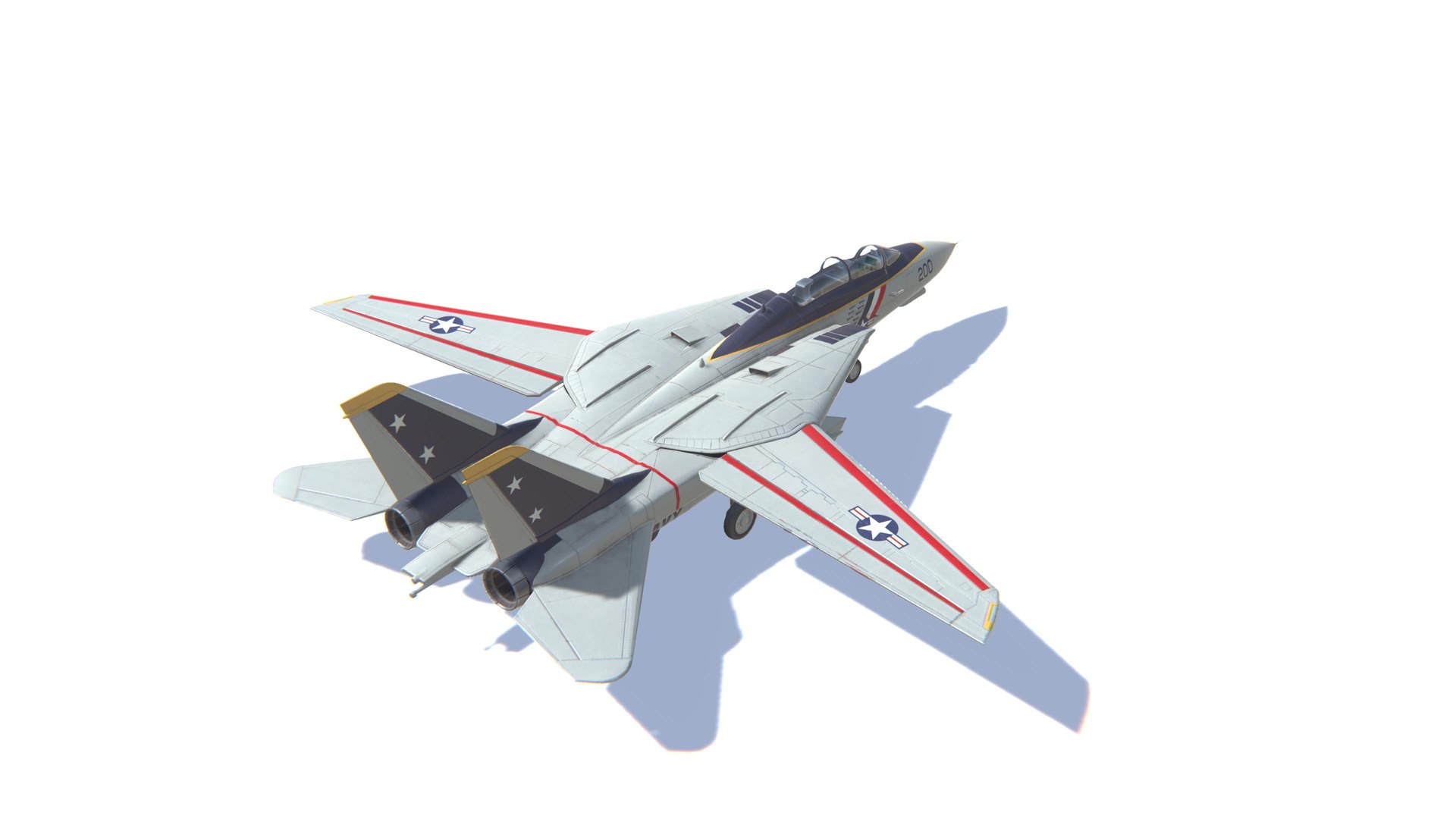 F-14 Tomcat Jet Fighter Aircraft Low-poly Model - TurboSquid 1800236