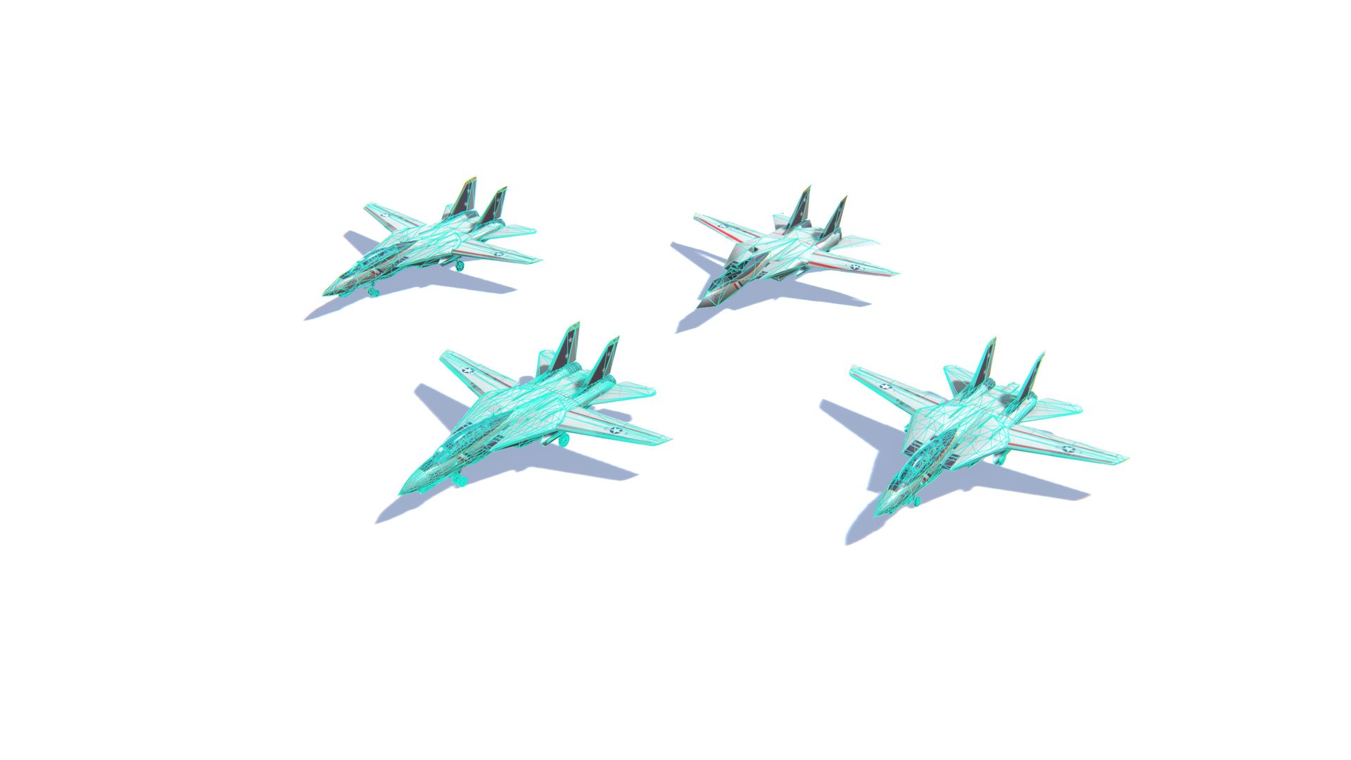 F-14 Tomcat Jet Fighter Aircraft Low-poly Model - TurboSquid 1800236