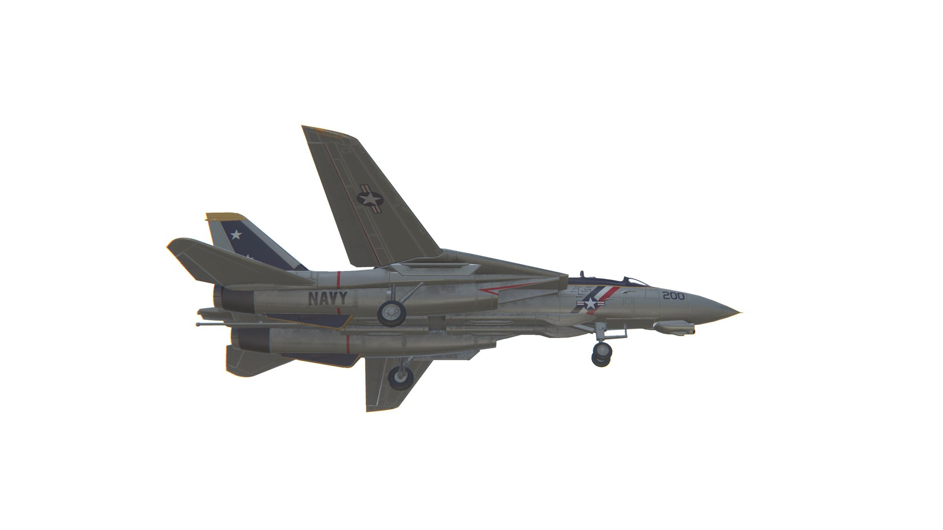 F-14 Tomcat Jet Fighter Aircraft Low-poly Model - TurboSquid 1800236