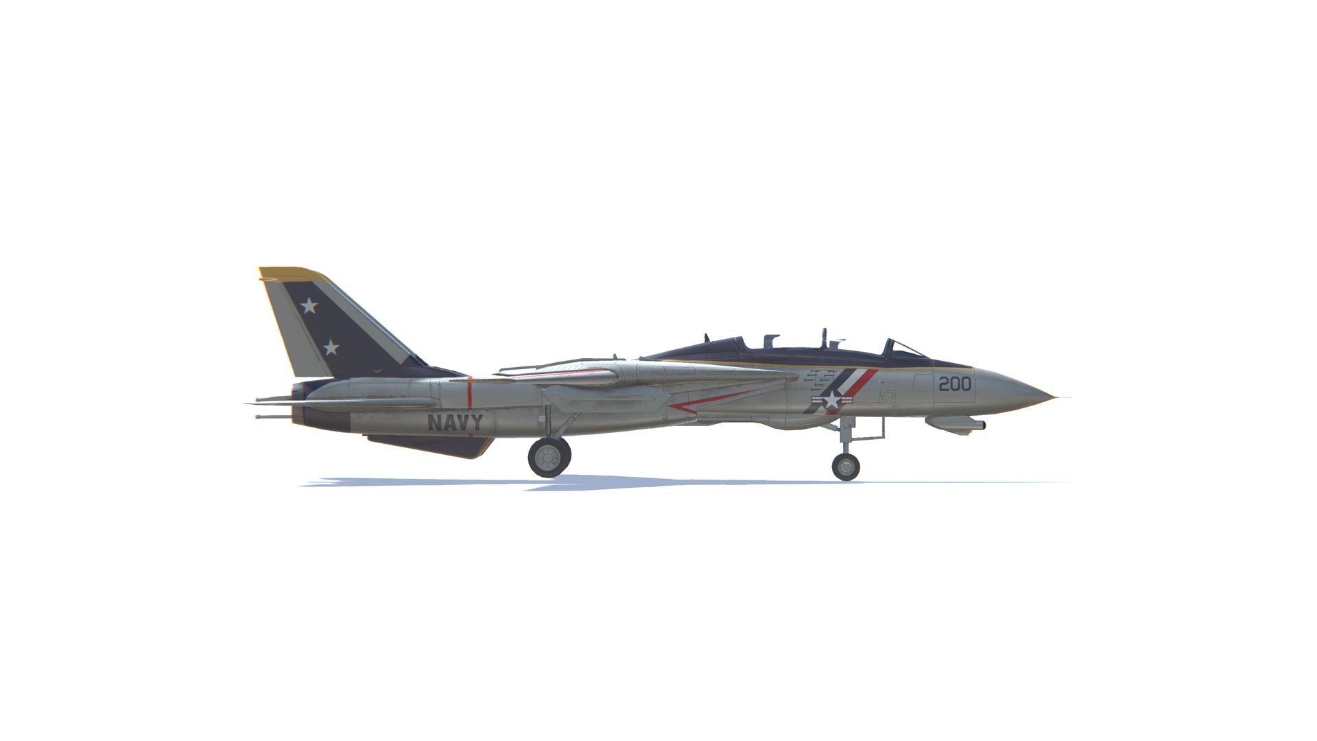 F-14 Tomcat Jet Fighter Aircraft Low-poly Model - TurboSquid 1800236