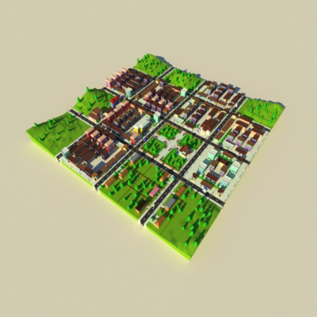 3D Model Cartoon Town - TurboSquid 1761489