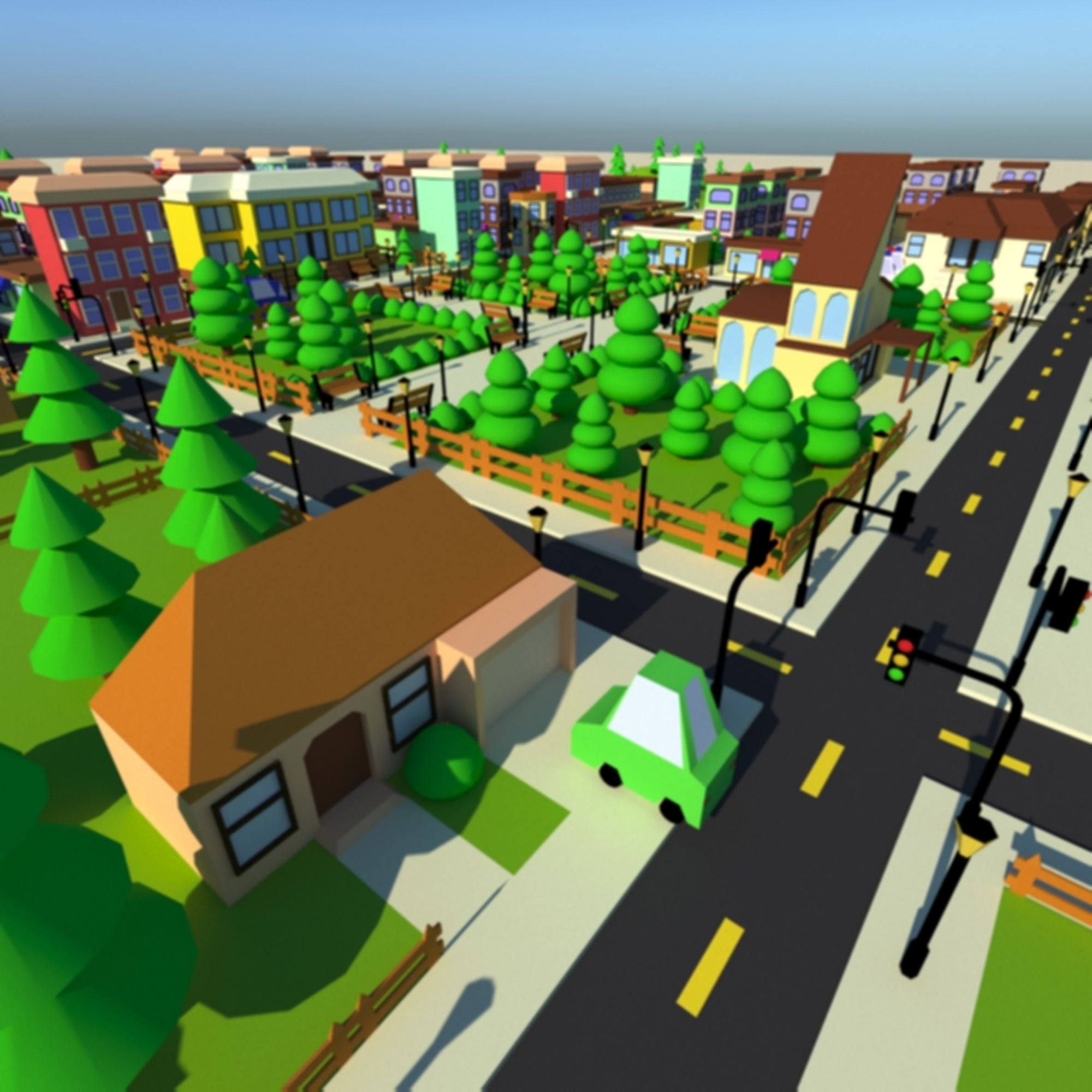 modelo 3d Ciudad de dibujos animados - TurboSquid 1761489