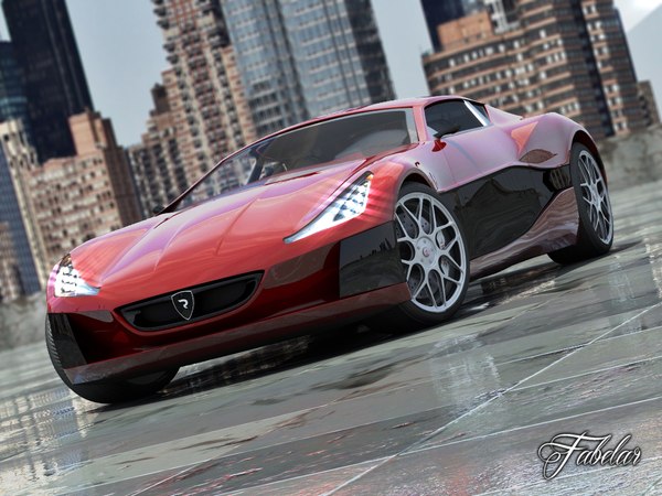 rimac concept lighting car 3d model