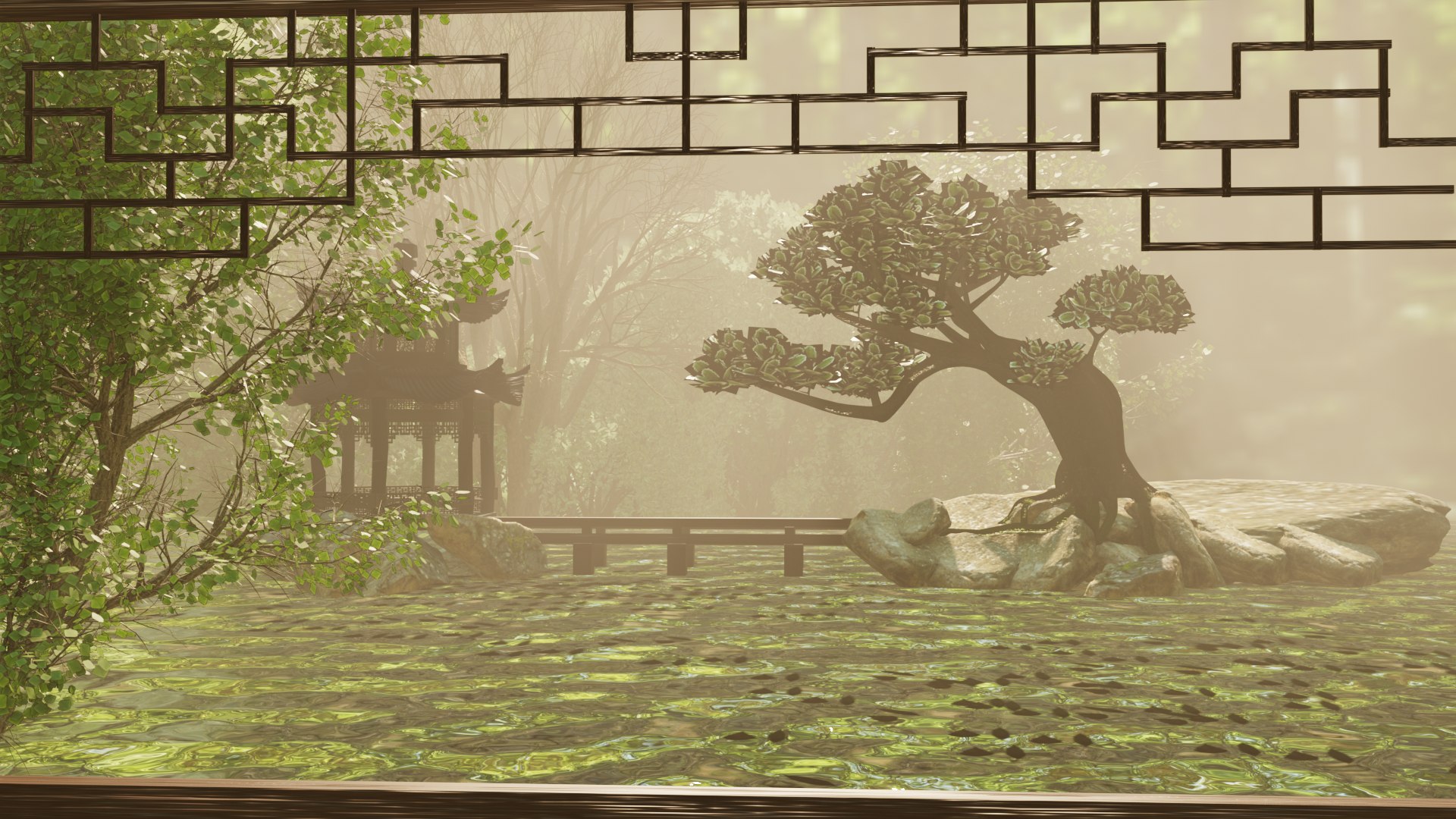 3D Scene Japanese Environment Tree PBR Assets Shrine Water - TurboSquid ...