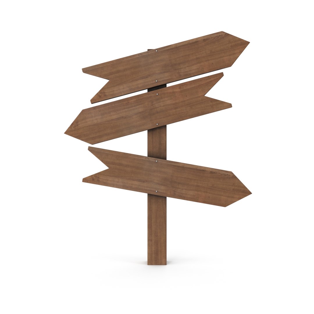 3D Wooden Direction Sign - TurboSquid 1869213