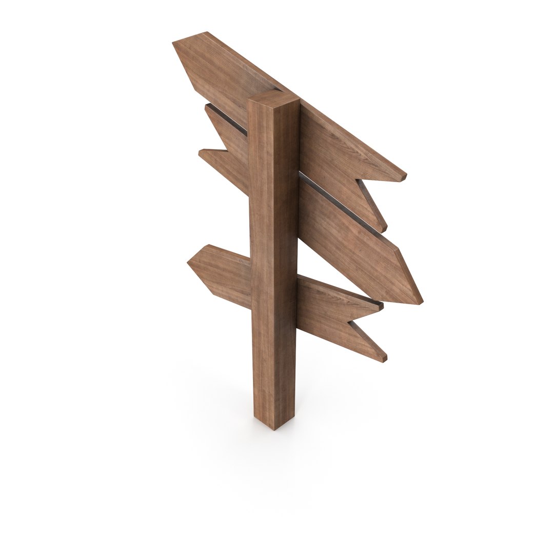 3D Wooden Direction Sign - TurboSquid 1869213