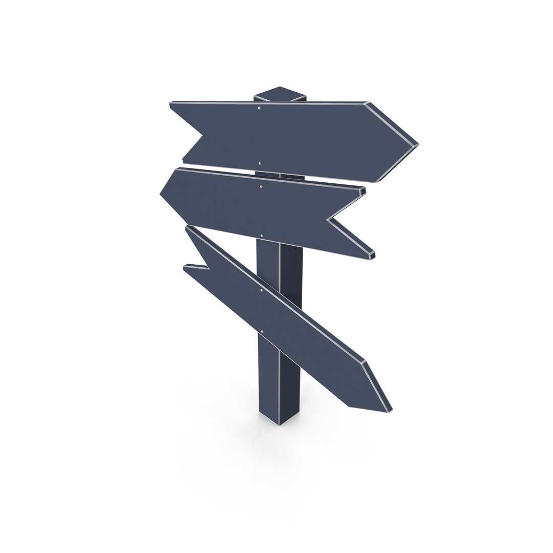 3D Wooden Direction Sign - TurboSquid 1869213