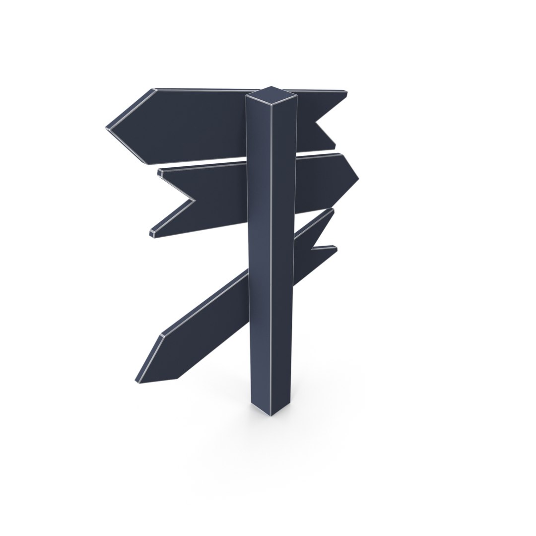 3D Wooden Direction Sign - TurboSquid 1869213