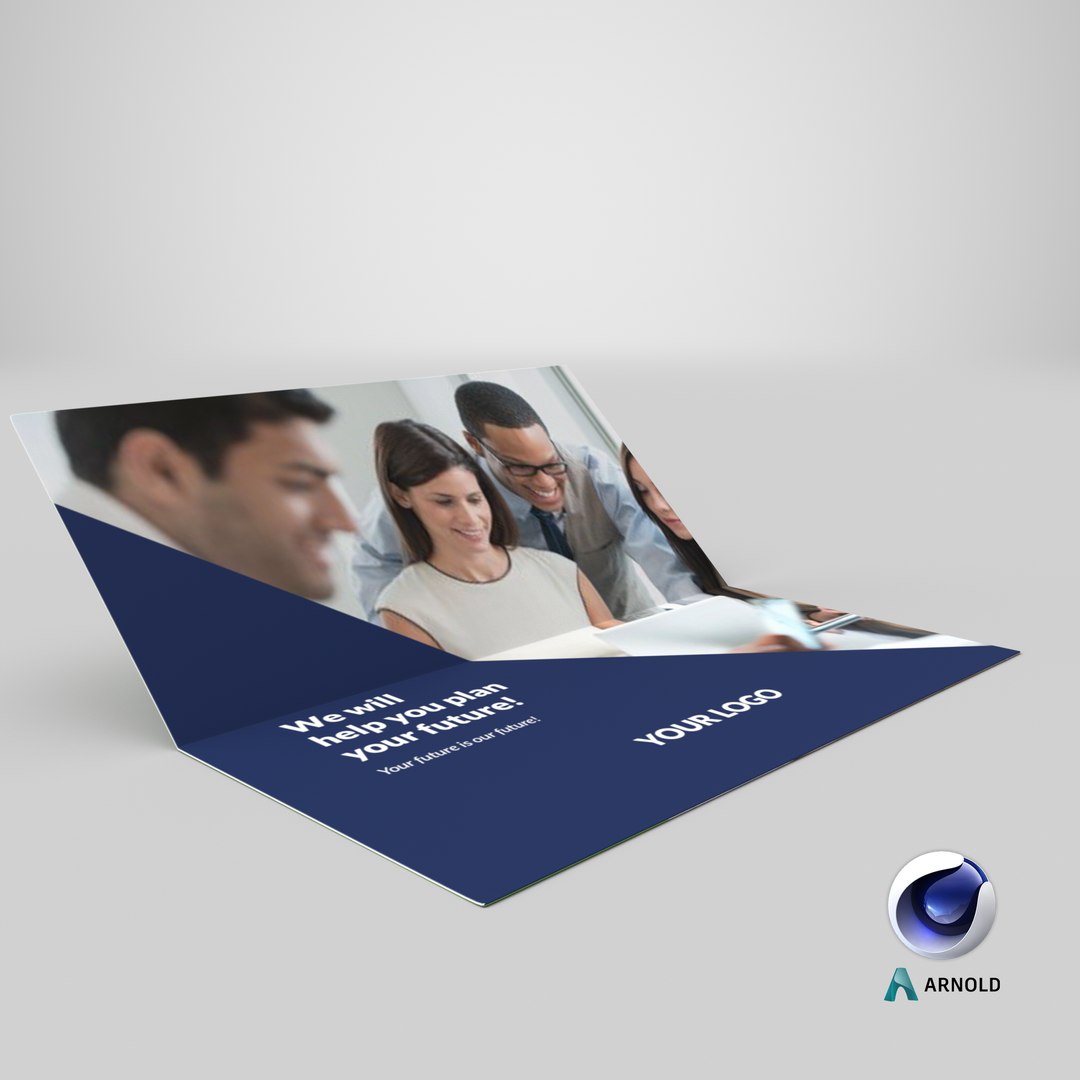 Folded leaflet 3D model - TurboSquid 1511514