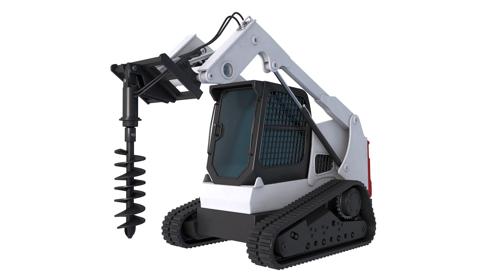 3D Compact Track Loader With Auger - TurboSquid 2120496