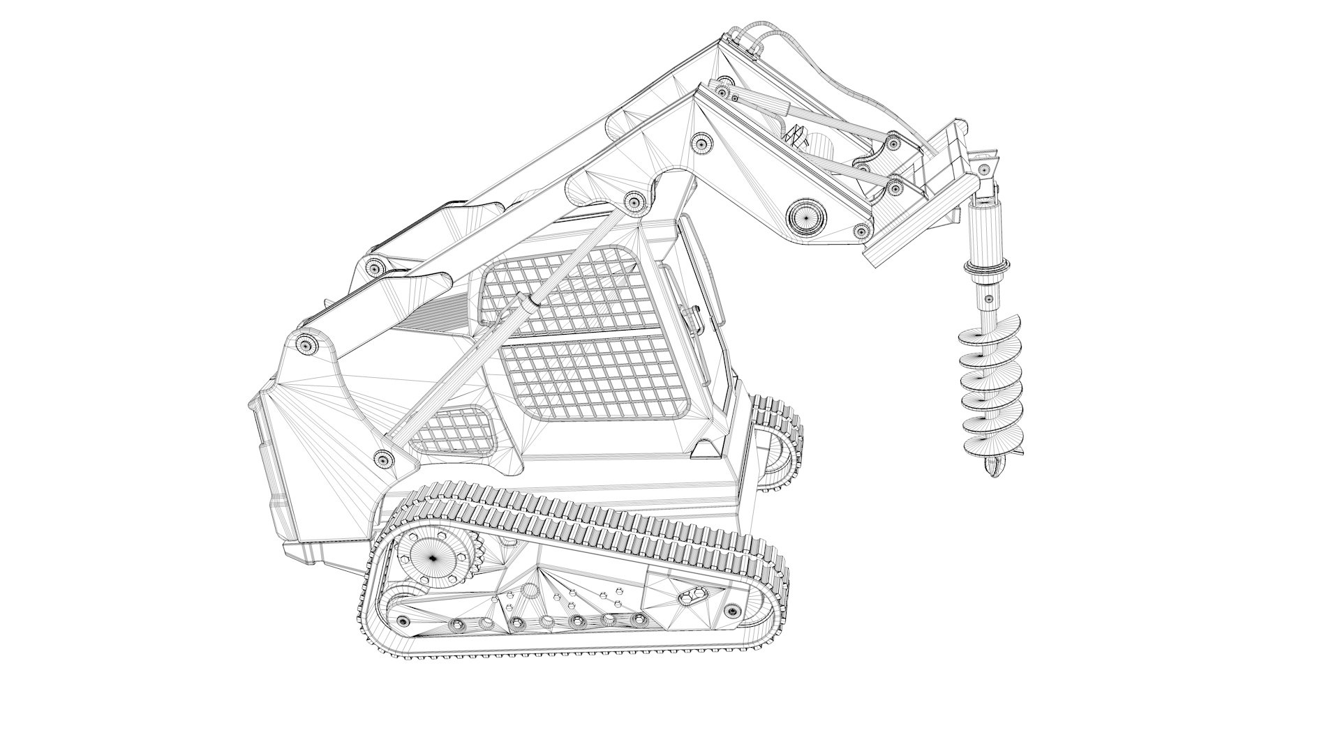 3D Compact Track Loader With Auger - TurboSquid 2120496