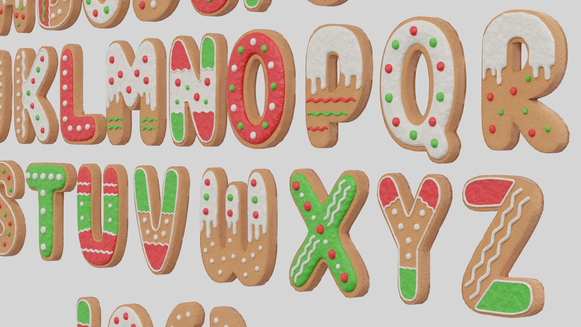 3D Gingerbread Christmas Cookie Alphabet Set 2 Model - TurboSquid 1990399