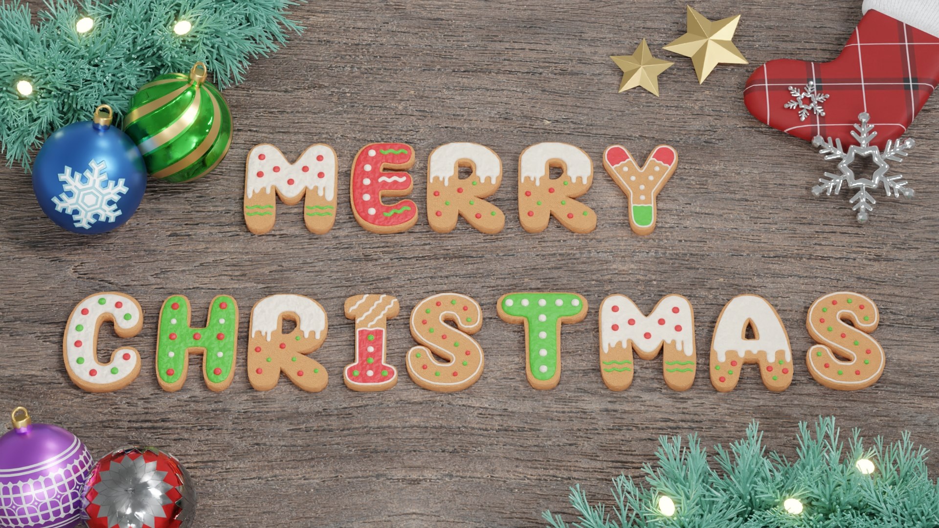 3D Gingerbread Christmas Cookie Alphabet Set 2 Model - TurboSquid 1990399