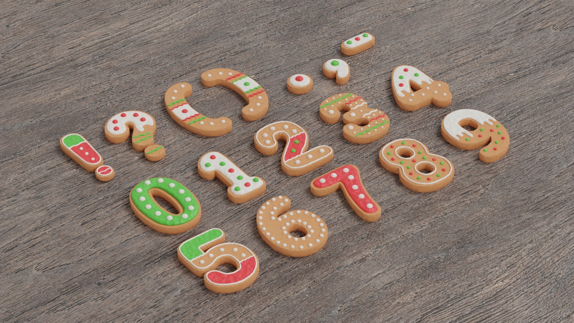 3D Gingerbread Christmas Cookie Alphabet Set 2 Model - TurboSquid 1990399