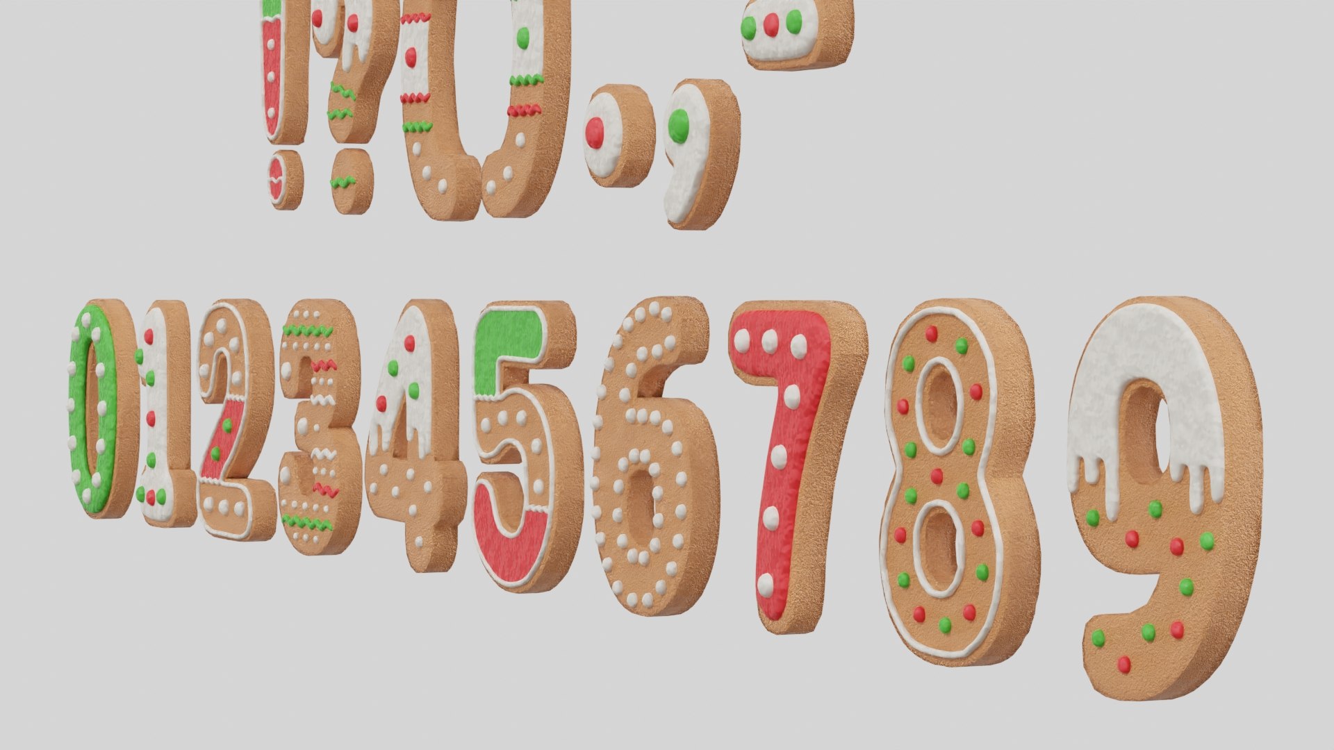 3D Gingerbread Christmas Cookie Alphabet Set 2 Model - TurboSquid 1990399