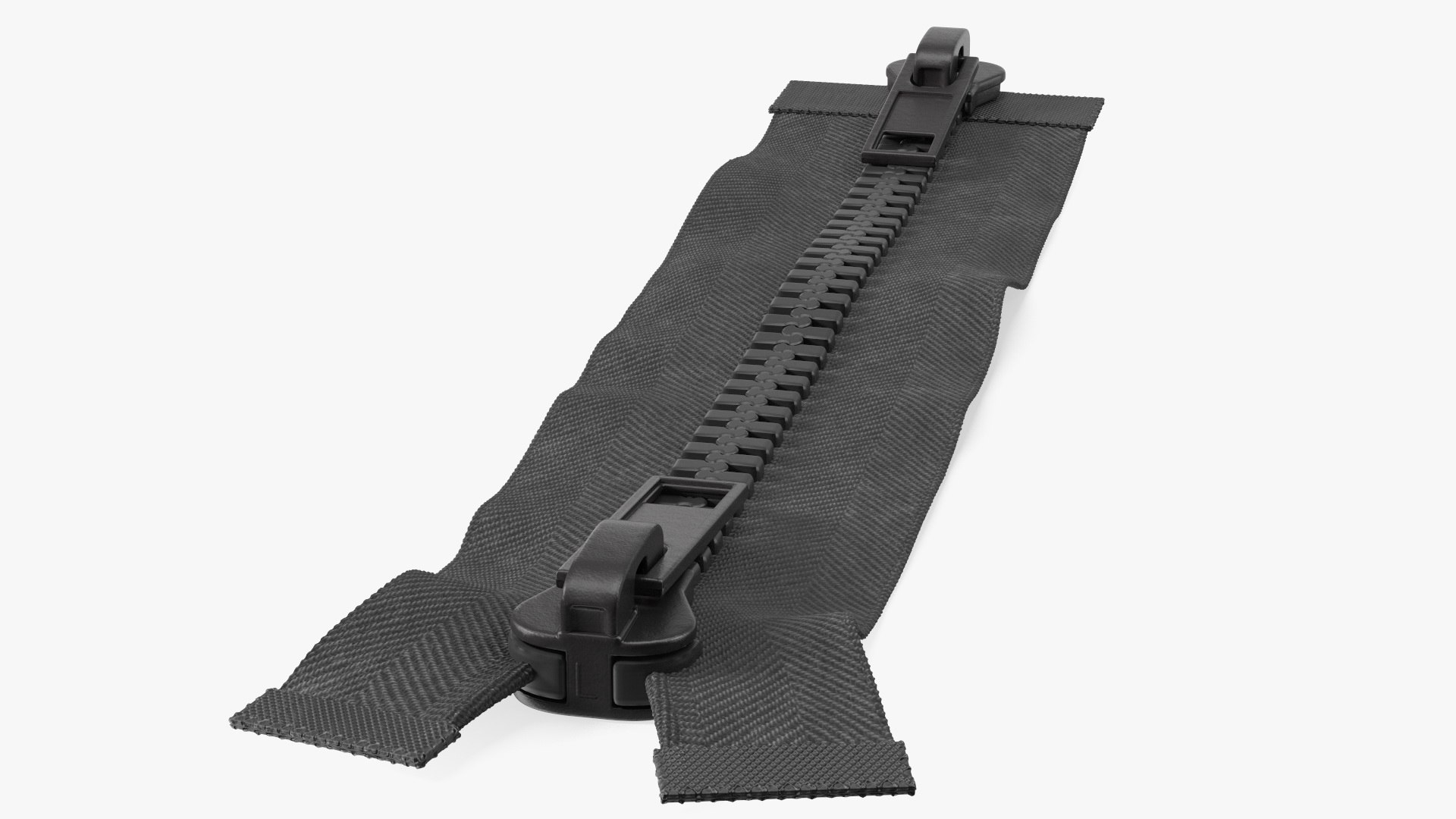 3D Two Way Zipper Closed Black Model - TurboSquid 1793883