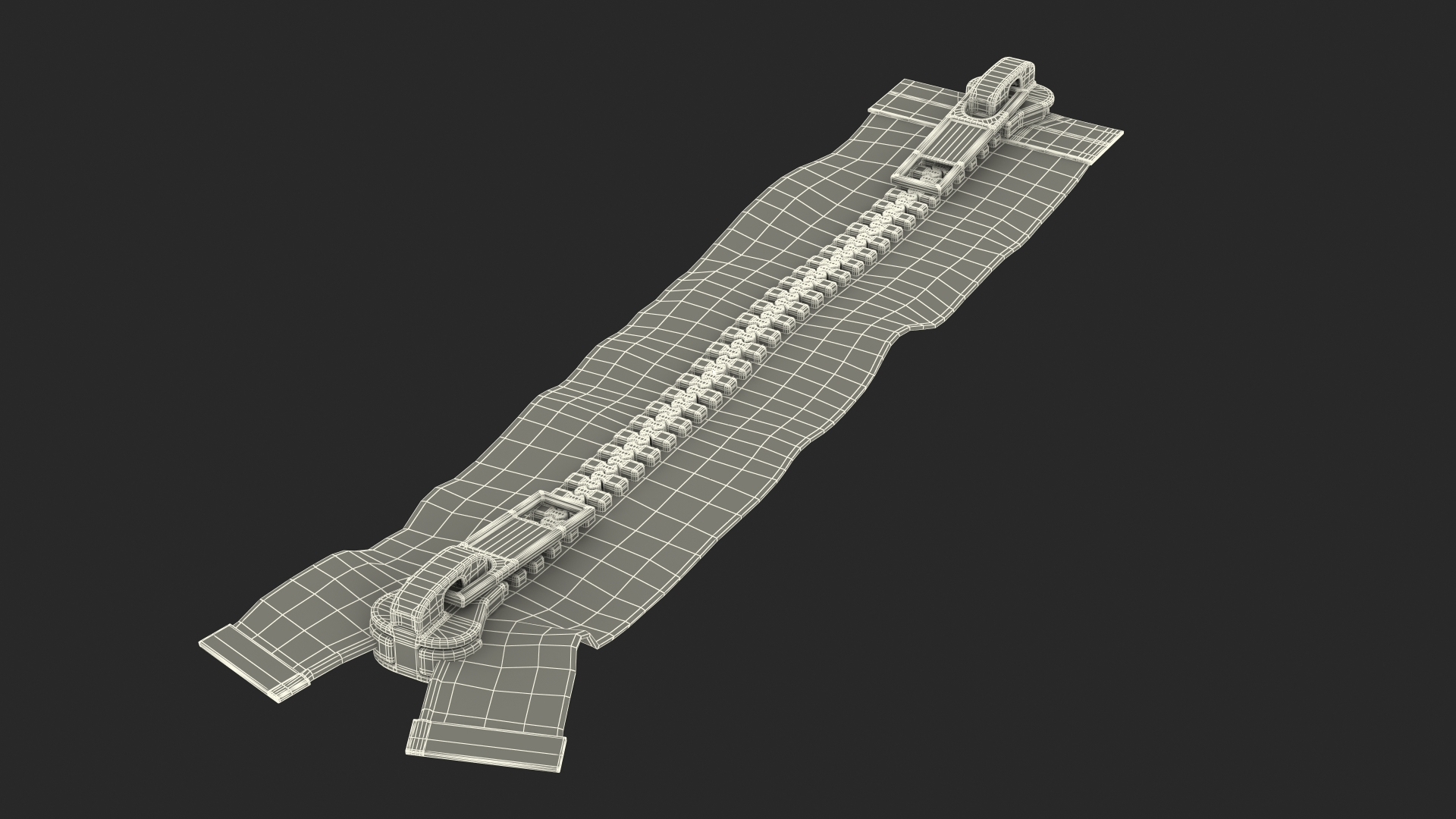 3D Two Way Zipper Closed Black Model - TurboSquid 1793883