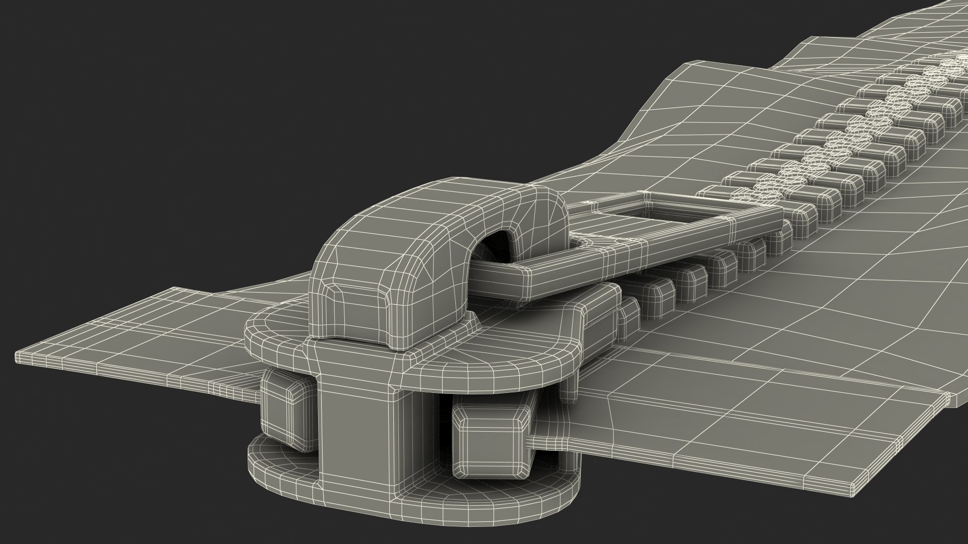 3D Two Way Zipper Closed Black model - TurboSquid 1793883