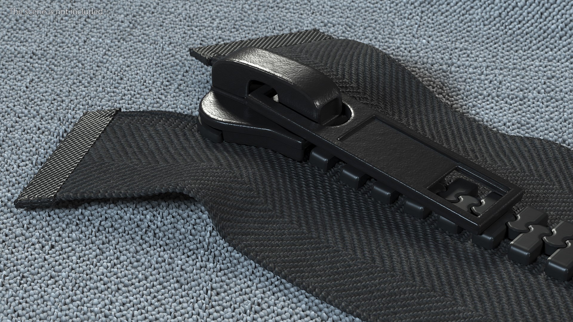 3D Two Way Zipper Closed Black Model - TurboSquid 1793883