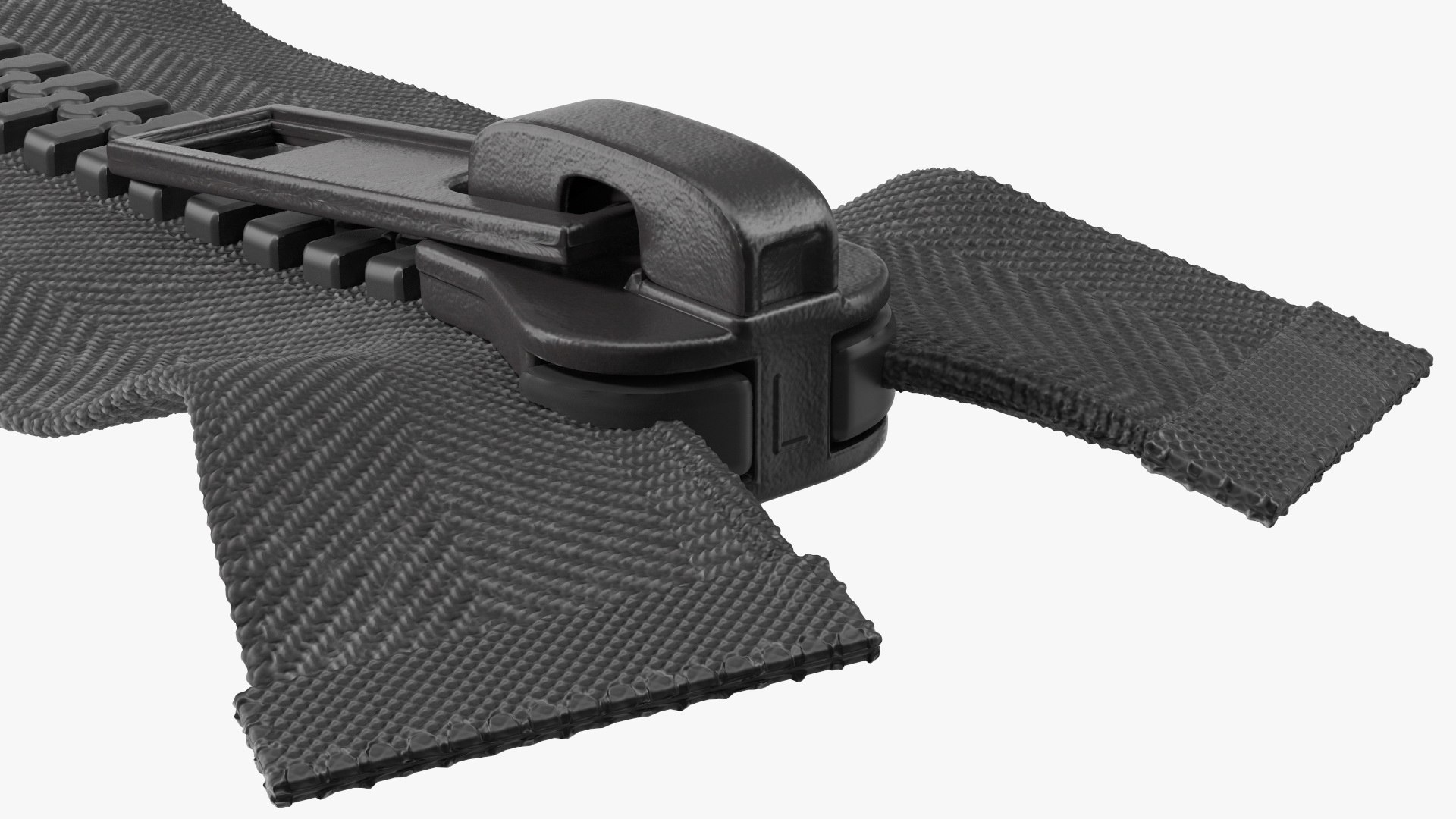 3D Two Way Zipper Closed Black Model - TurboSquid 1793883