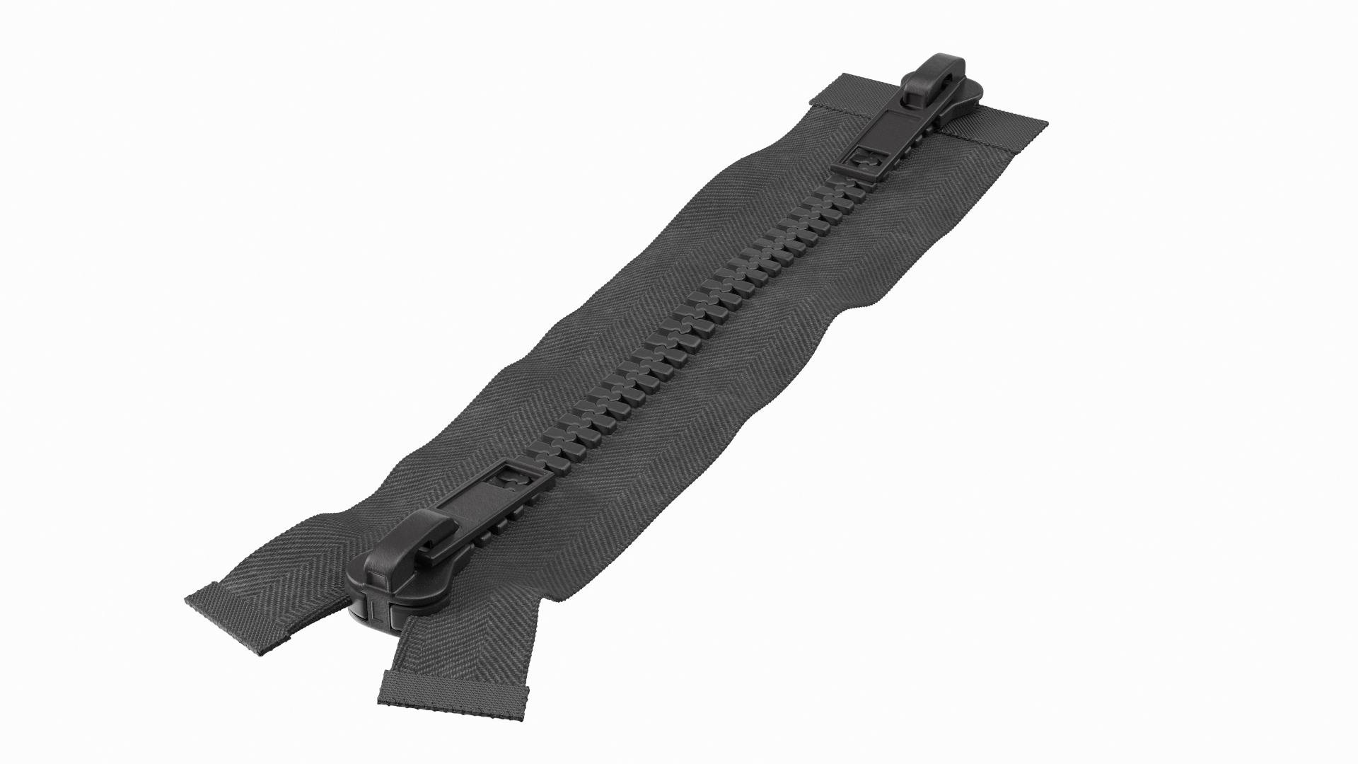 3D Two Way Zipper Closed Black Model - TurboSquid 1793883