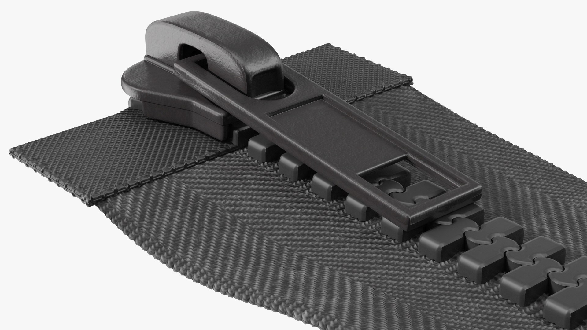 3D Two Way Zipper Closed Black Model - TurboSquid 1793883