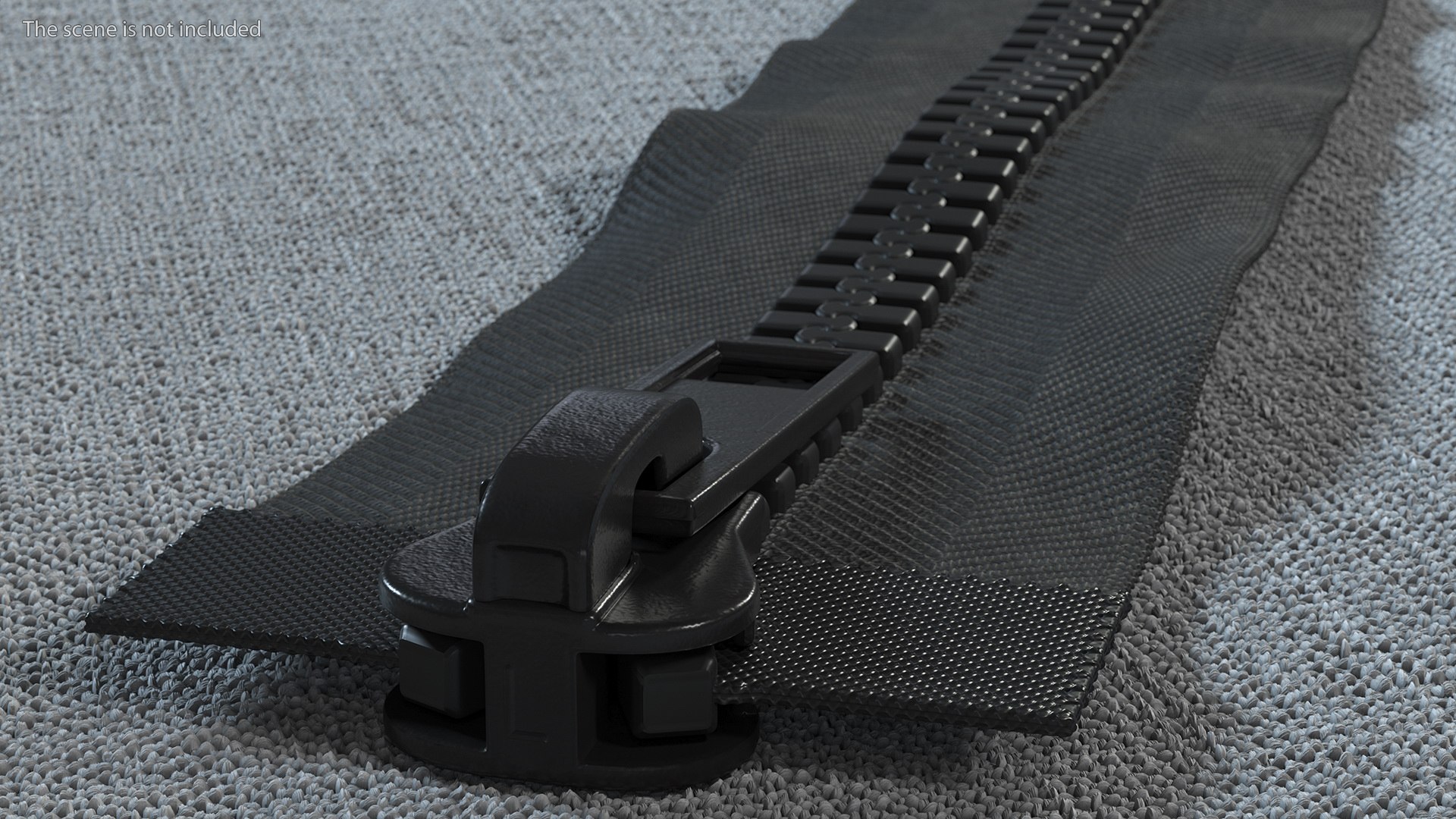 3D Two Way Zipper Closed Black Model - TurboSquid 1793883