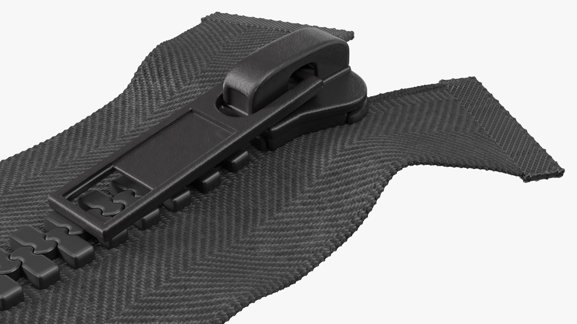 3D Two Way Zipper Closed Black Model - TurboSquid 1793883