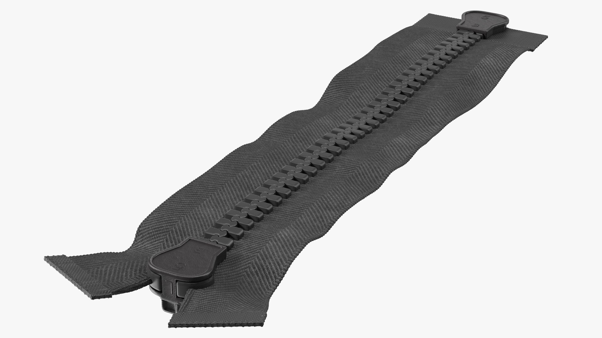 3D Two Way Zipper Closed Black Model - TurboSquid 1793883