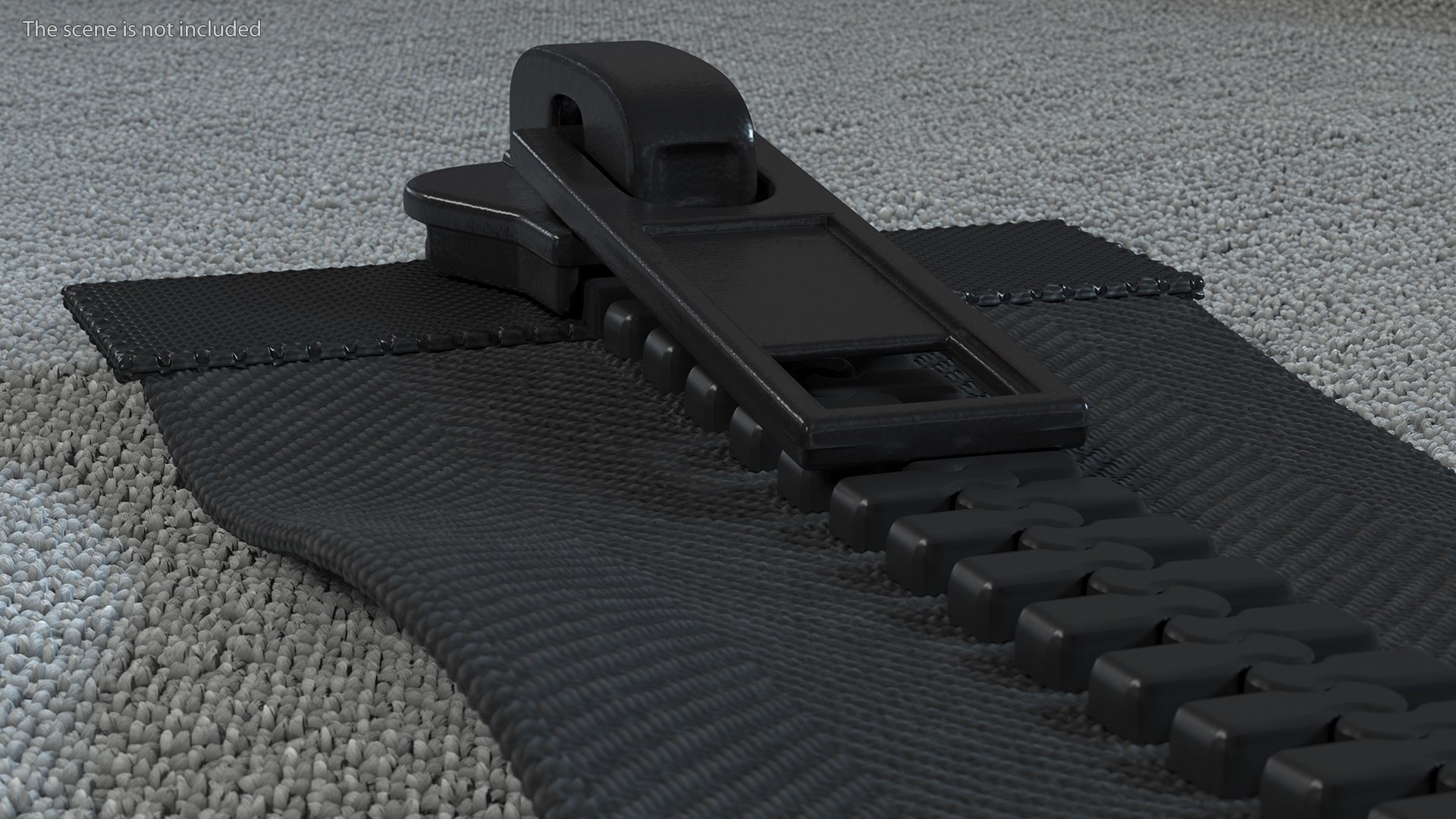 3D Two Way Zipper Closed Black Model - TurboSquid 1793883