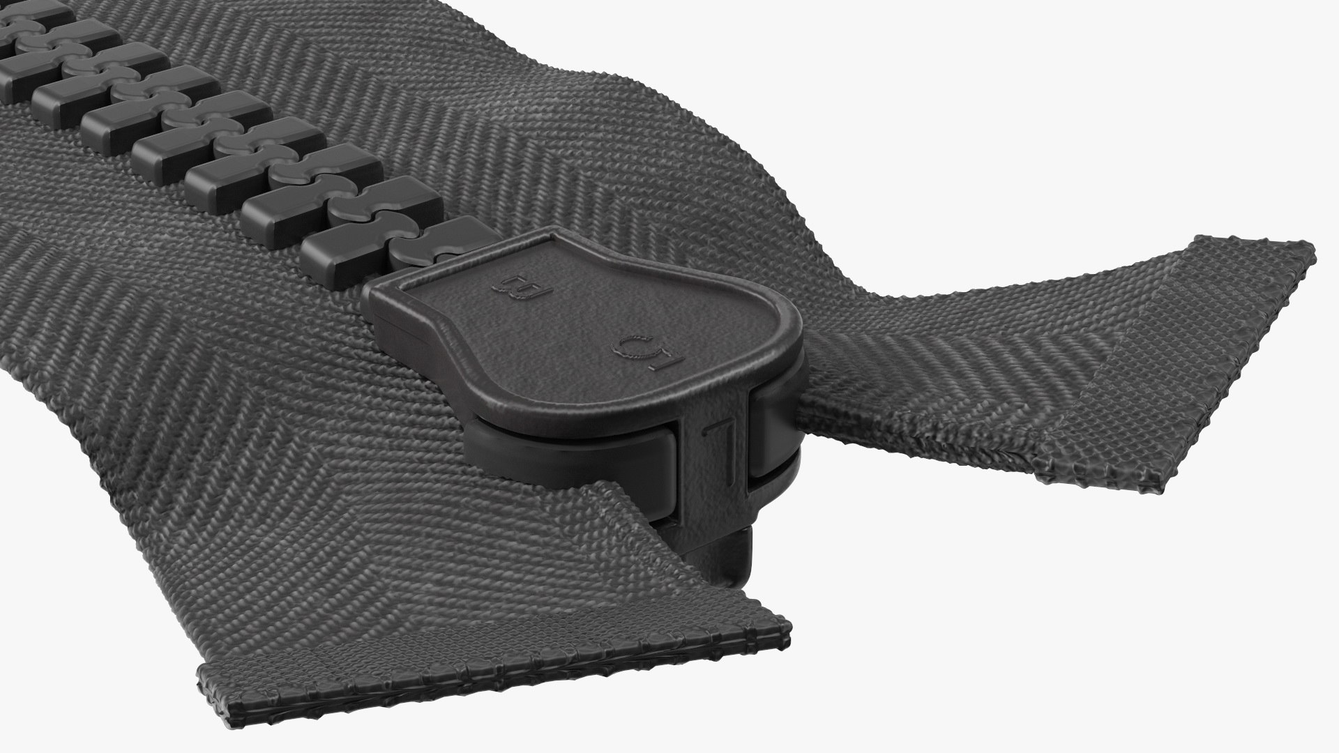 3D Two Way Zipper Closed Black Model - TurboSquid 1793883