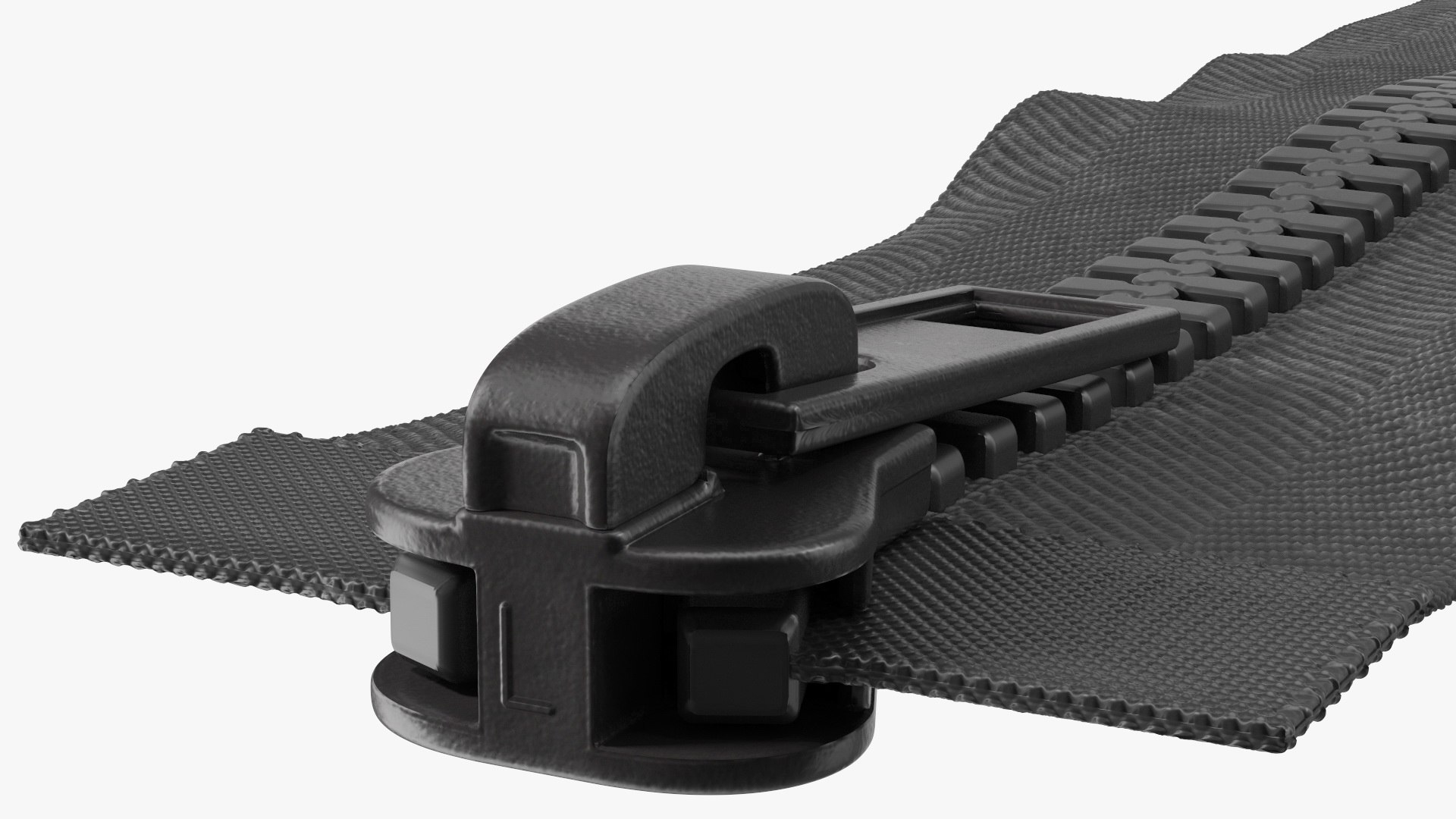 3D Two Way Zipper Closed Black Model - TurboSquid 1793883