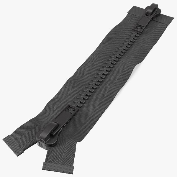 3D Two Way Zipper Closed Black model - TurboSquid 1793883