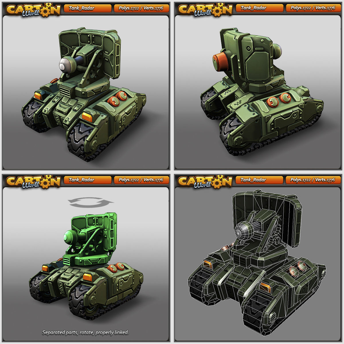 6 low-res cartoon ground model - TurboSquid 1277300