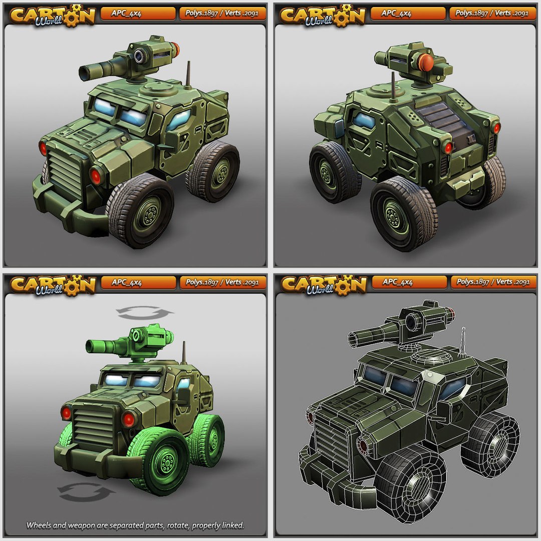 6 Low-res Cartoon Ground Model - TurboSquid 1277300