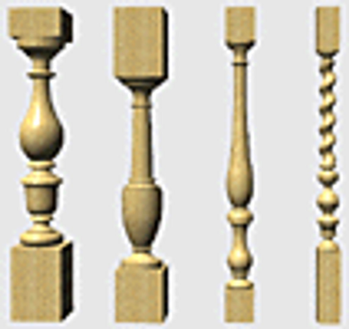 Turned Stair Rails 3d Model