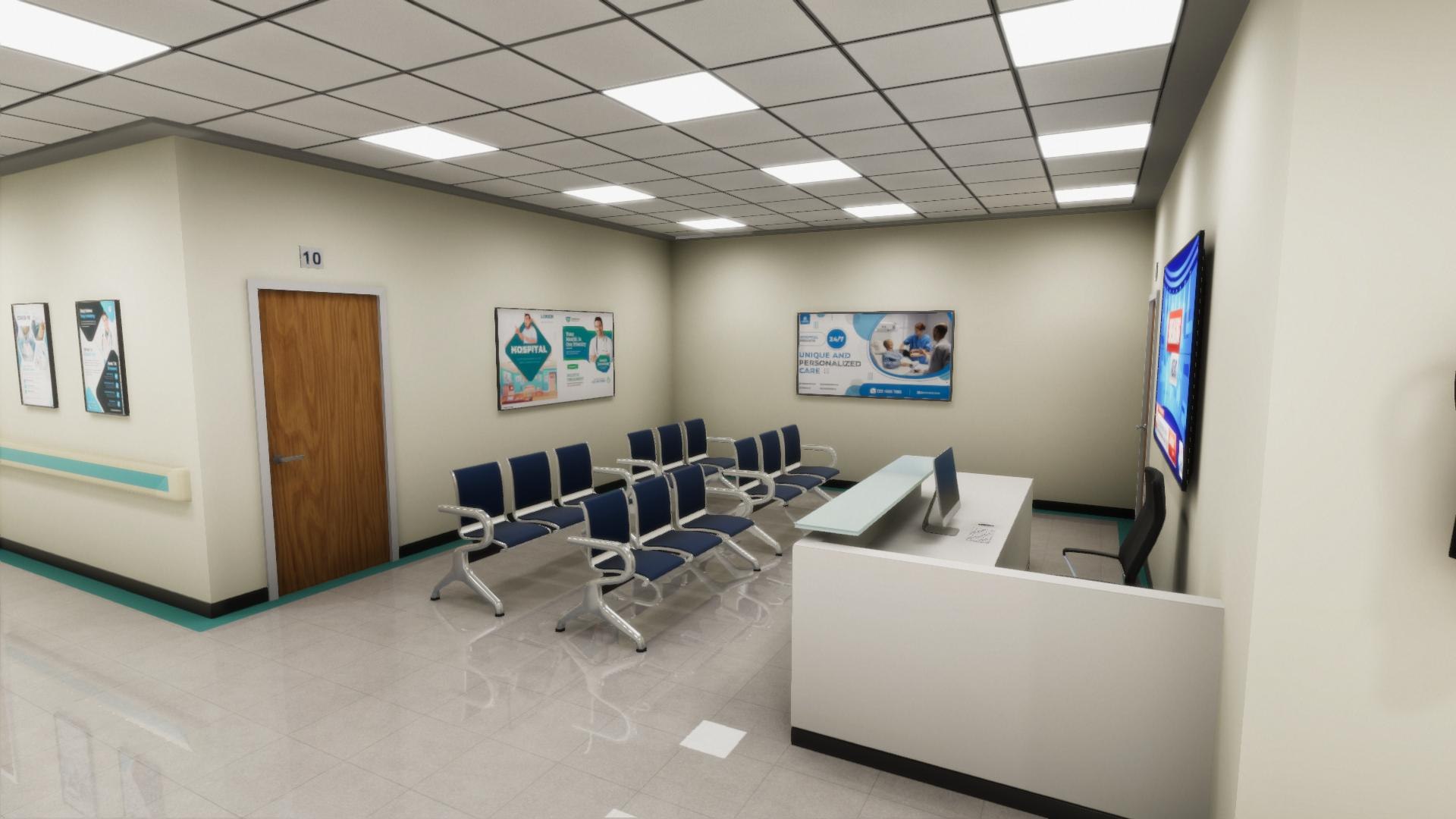 3D Model Hospital Hallway - TurboSquid 2067333