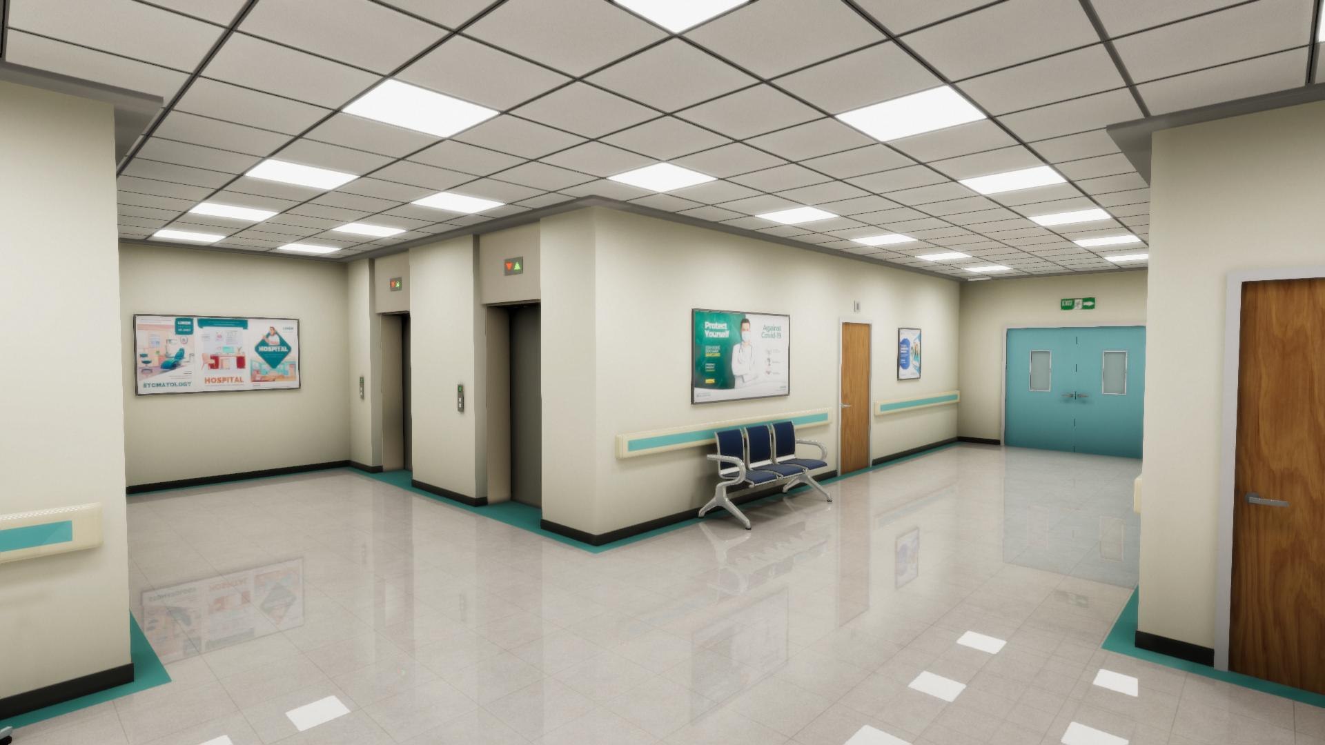 3D Model Hospital Hallway - TurboSquid 2067333