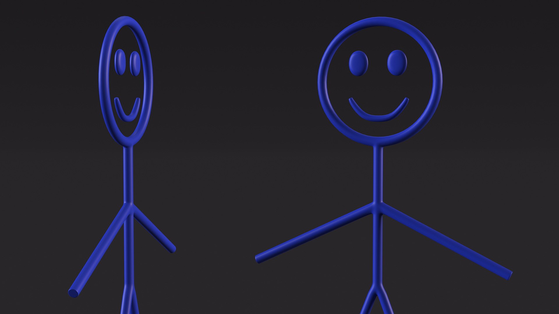 3D model Stick Figure Blue Rigged for Cinema 4D - TurboSquid 2092593