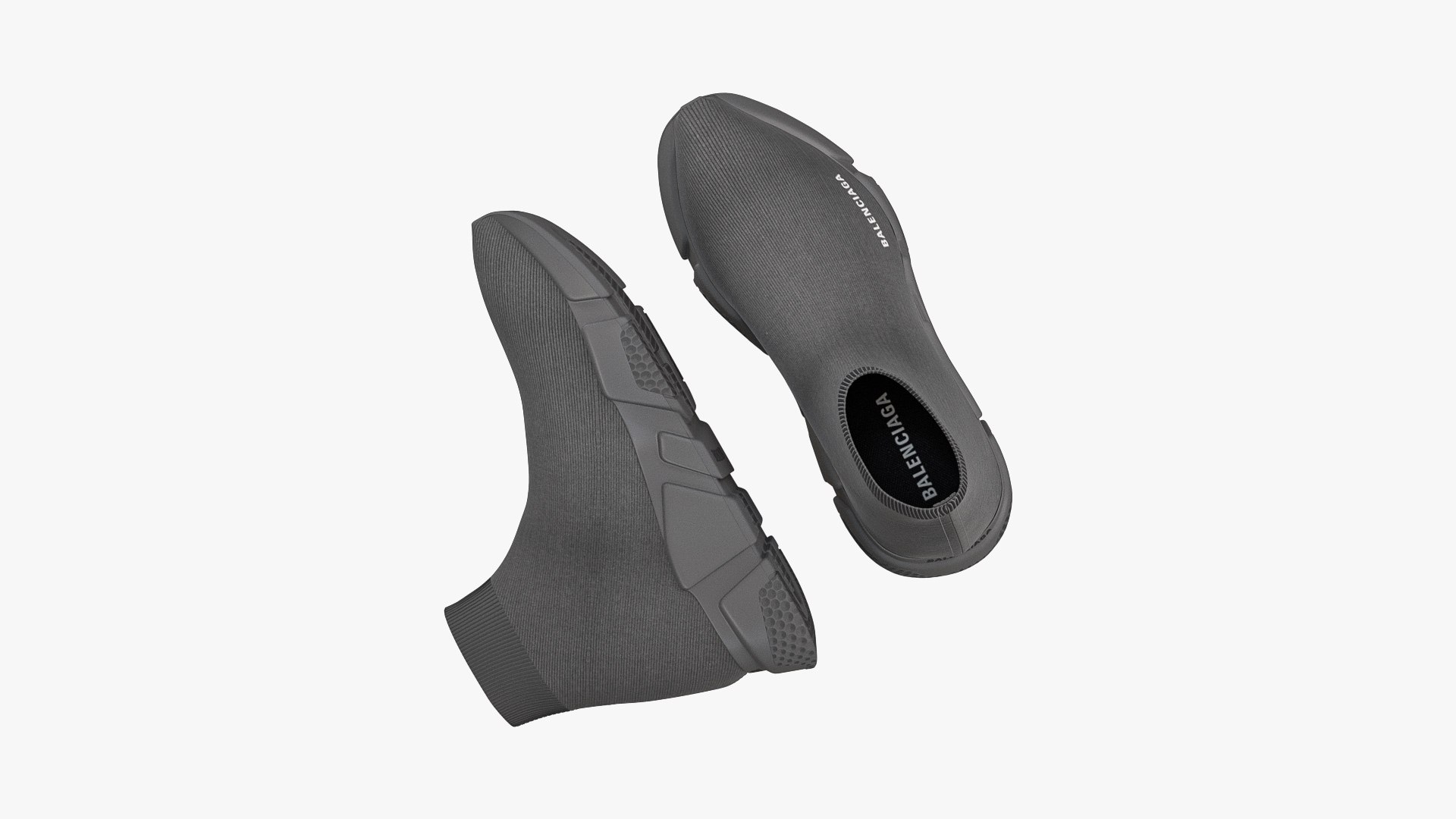 Balenciaga Speed Trainers Mono Grey 3D model - TurboSquid 2017628