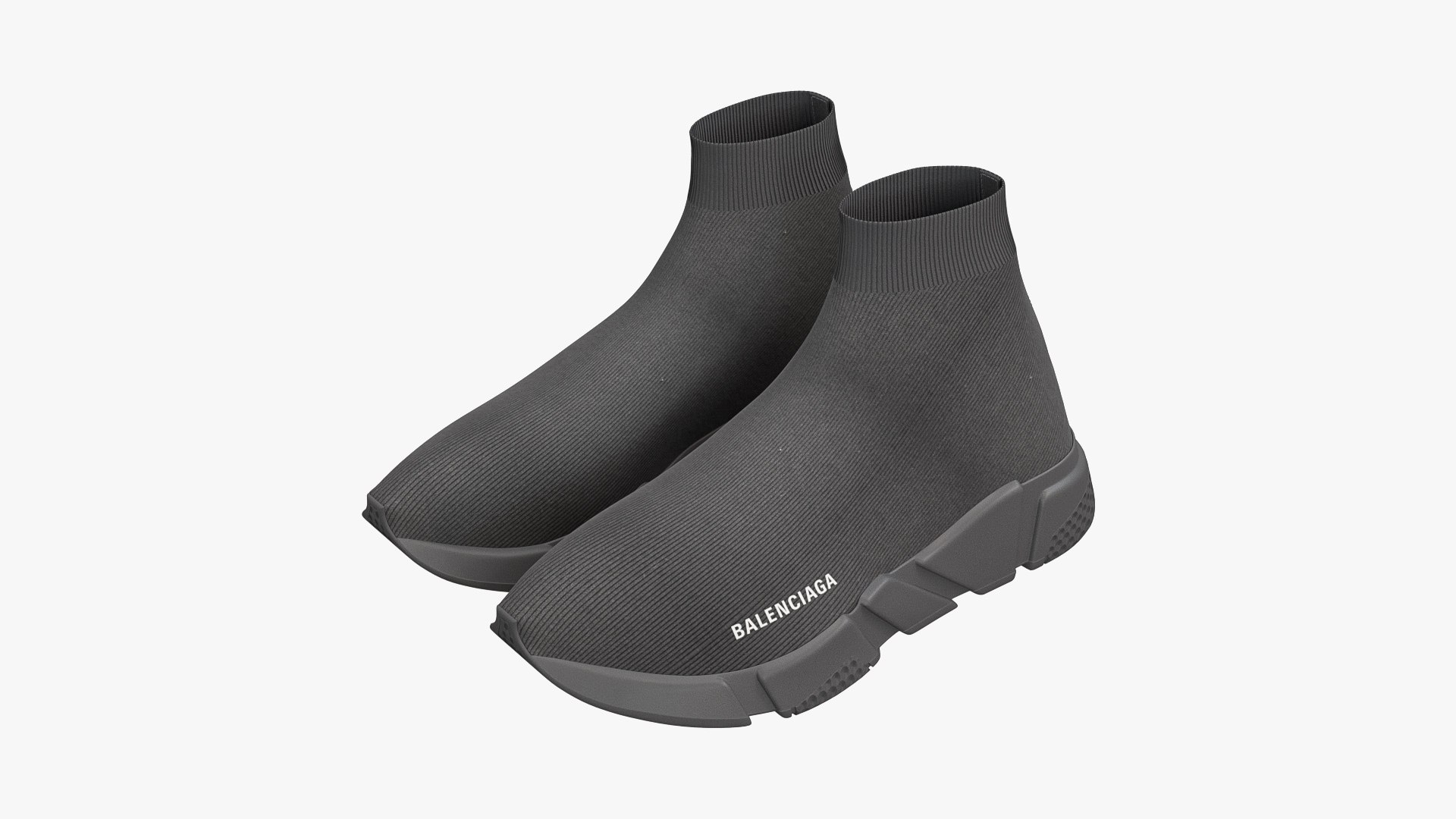 Balenciaga Speed Trainers Mono Grey 3D model - TurboSquid 2017628