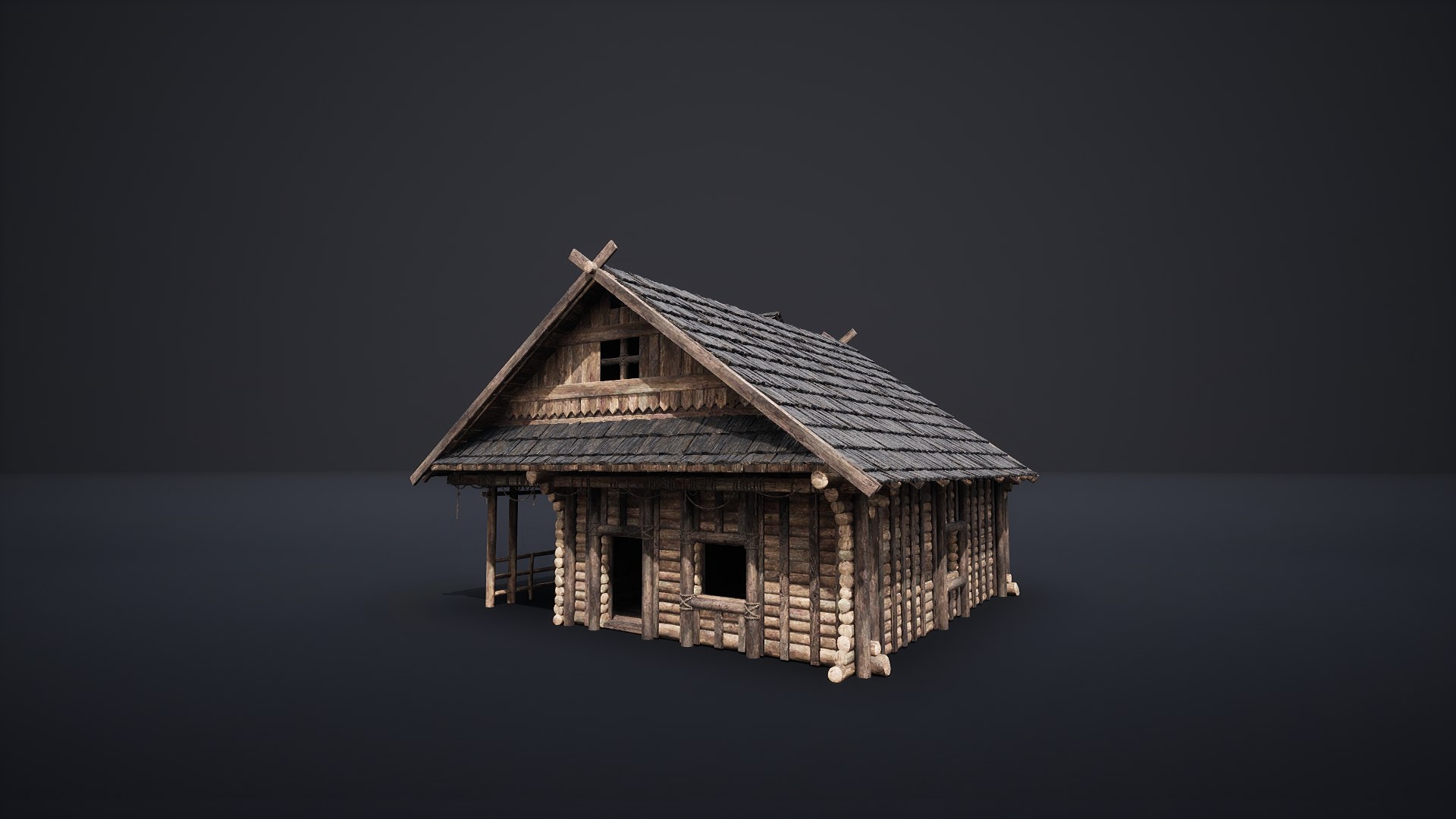 3D MEDIEVAL SLAVIC HOUSE COTTAGE CABIN HUT VILLAGE HUNTER AAA ...