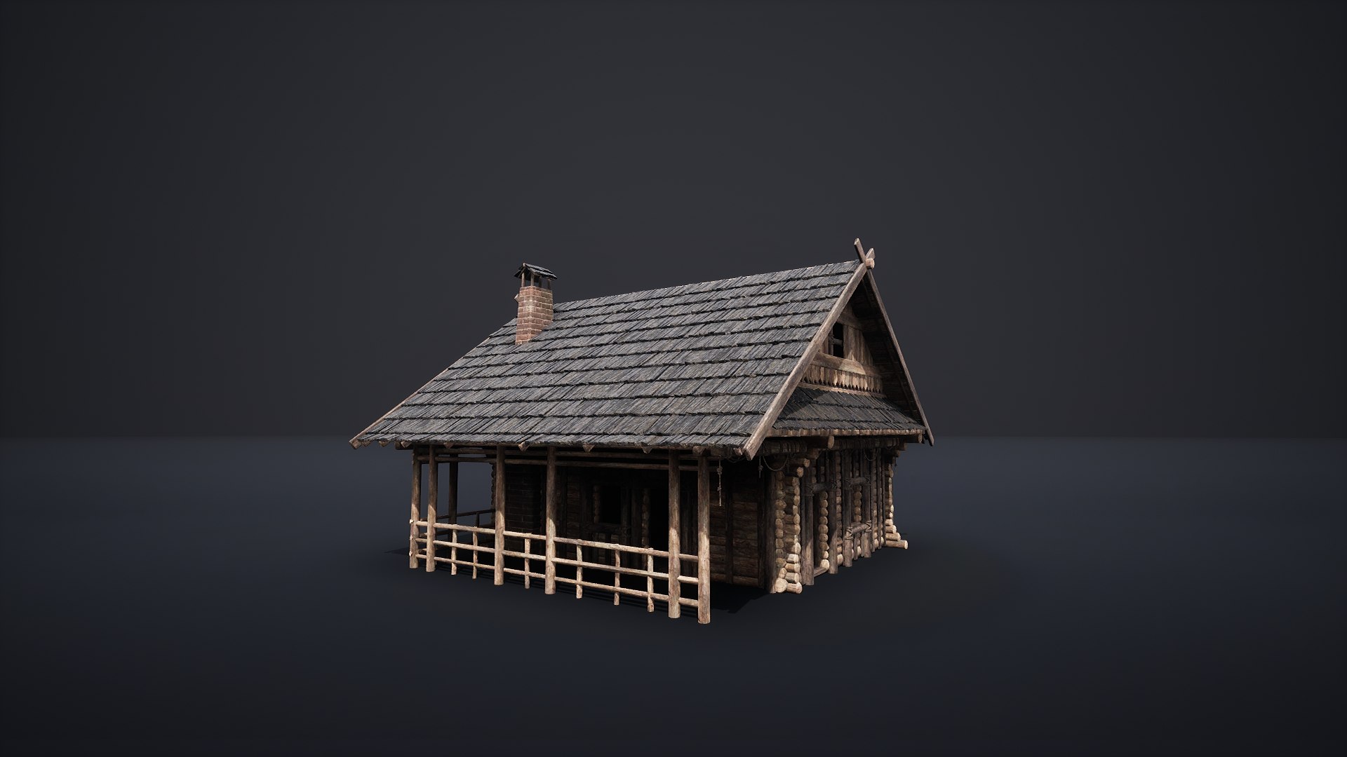 3D MEDIEVAL SLAVIC HOUSE COTTAGE CABIN HUT VILLAGE HUNTER AAA ...