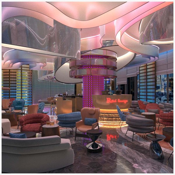 modèle 3D de Bar discothèque Salon rouge - TurboSquid 2164492