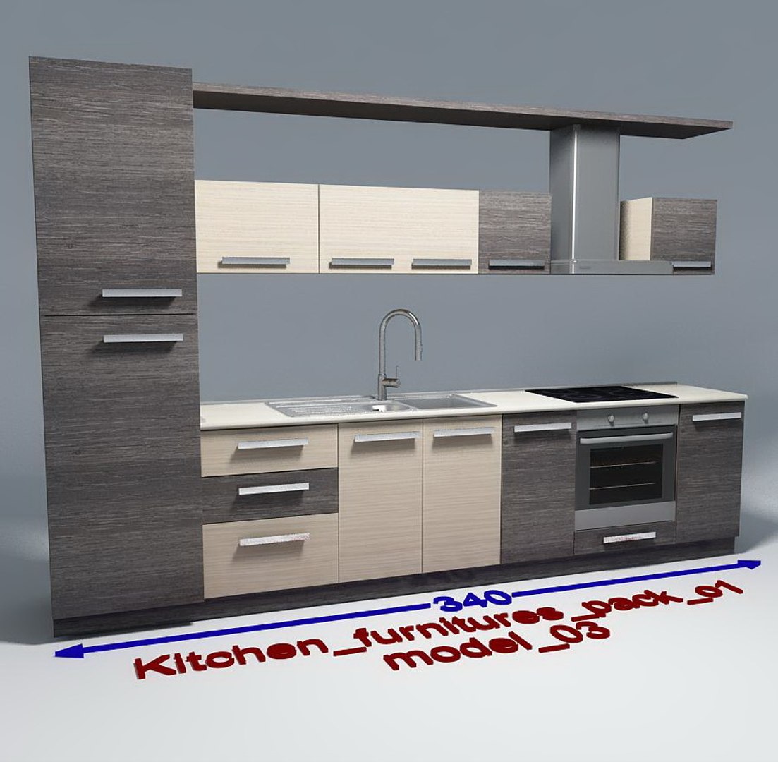 kitchen furnitures 3d dwg