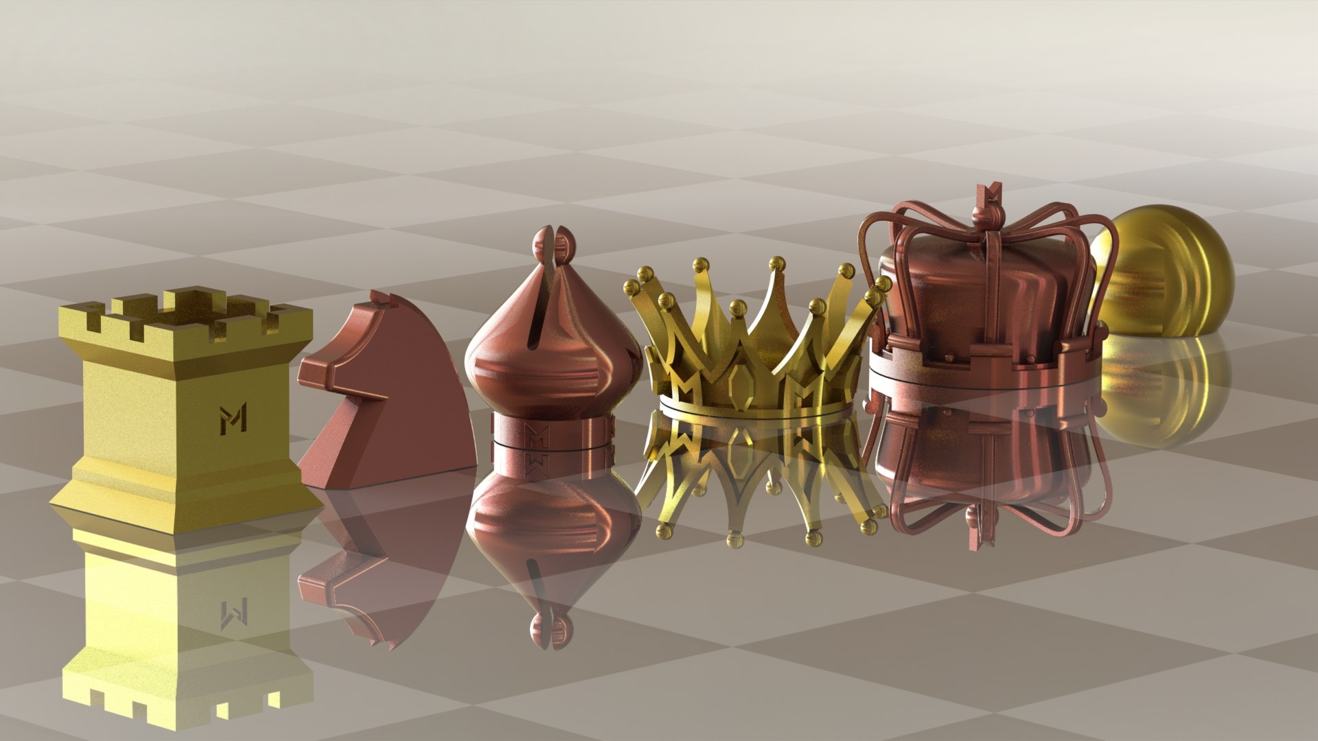 3D Chess Set Symbols Model - TurboSquid 1364108