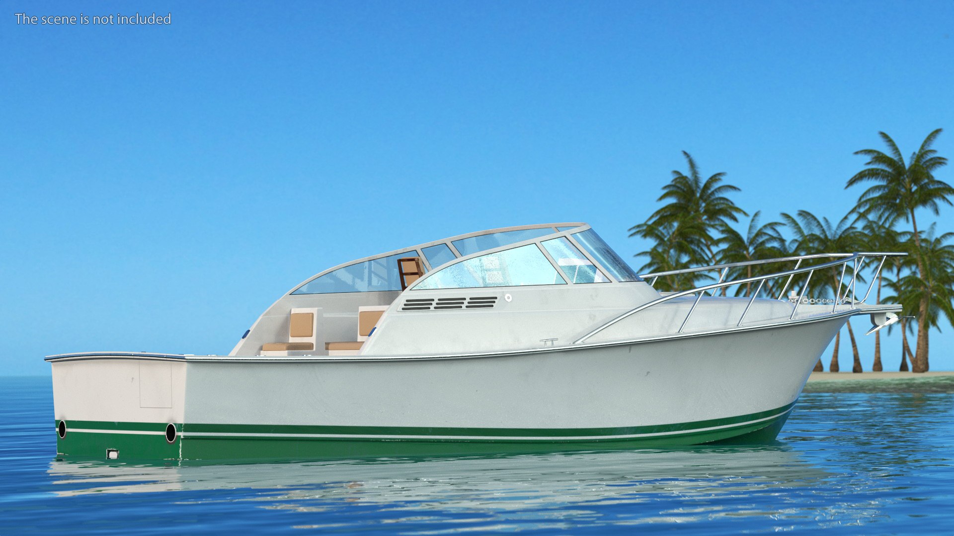 3D Model Motorboat Green Used - TurboSquid 2117777