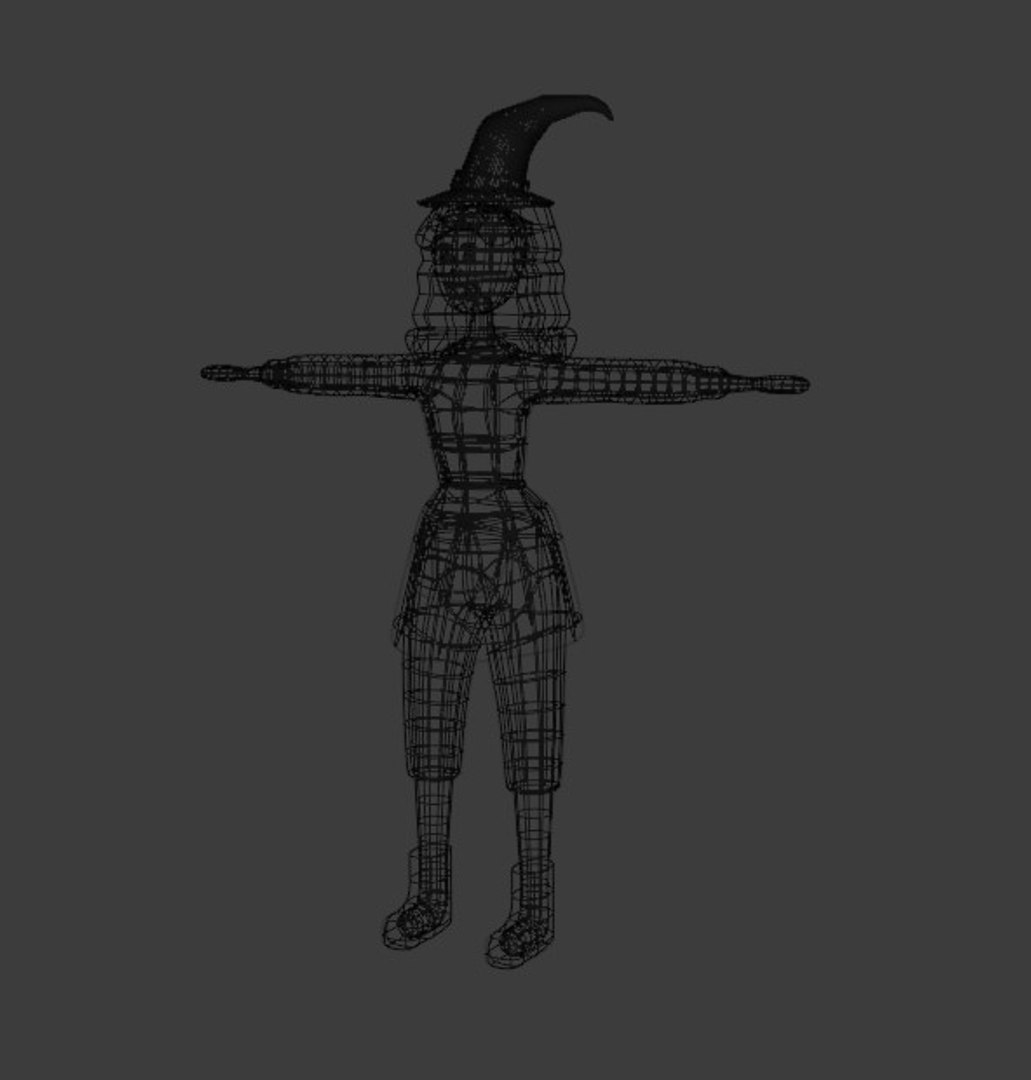 3D model Cartoon Character cute witch 3D Low-poly - TurboSquid 1778457