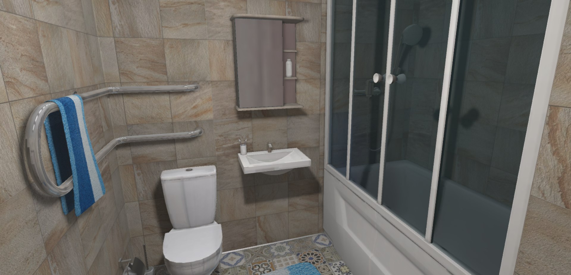Vr restroom - intrerior model - TurboSquid 1433831