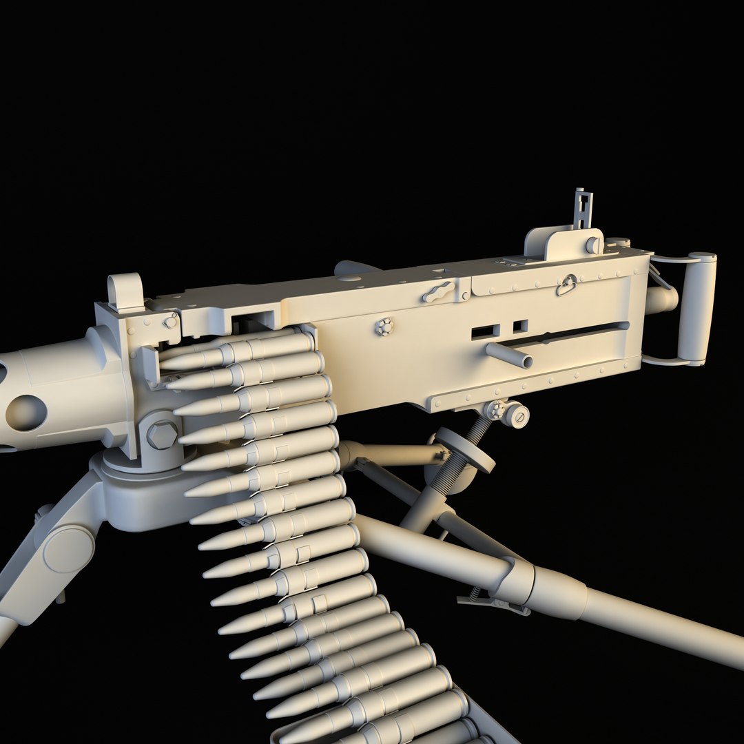 m2 browning machinegun 3d model